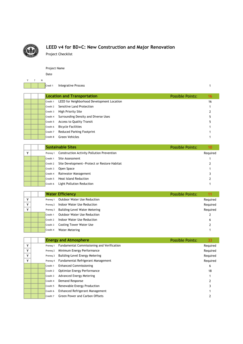 LEED Kriterien – HOINKA